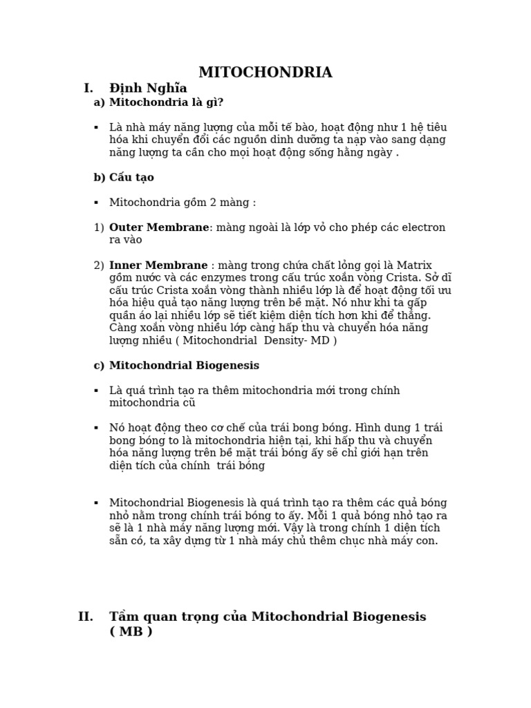 MITOCHONDRIA | PDF