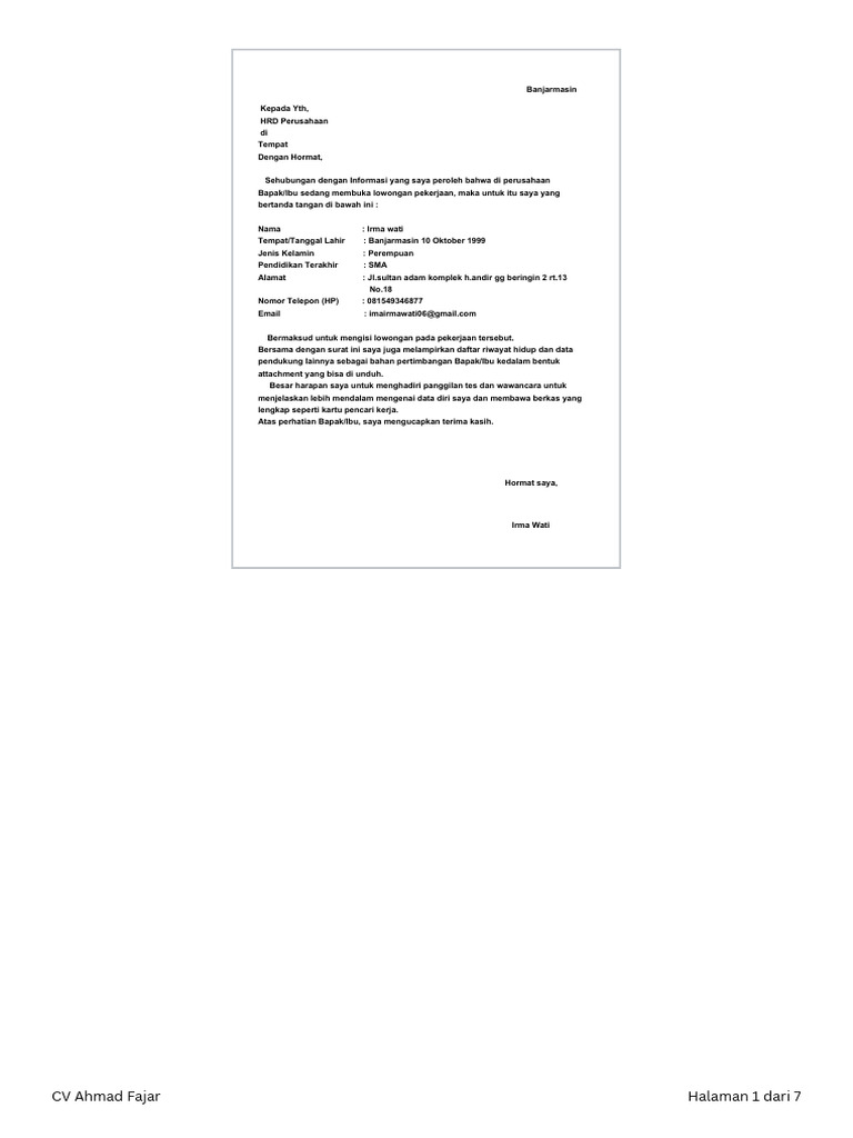 CV Ahmad Fajar - 20240629 - 215433 - 0000 | PDF