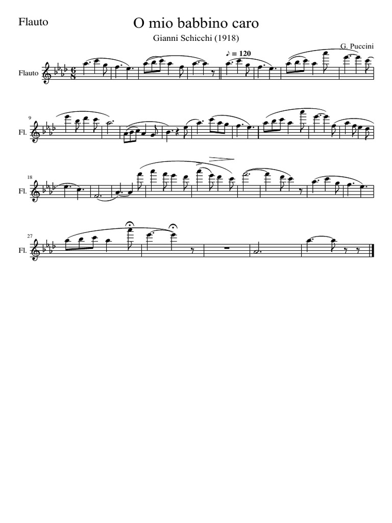 O Mio Babbino - (Abano24) Flauto | PDF