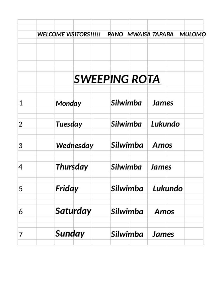 Sweeping Rota | PDF