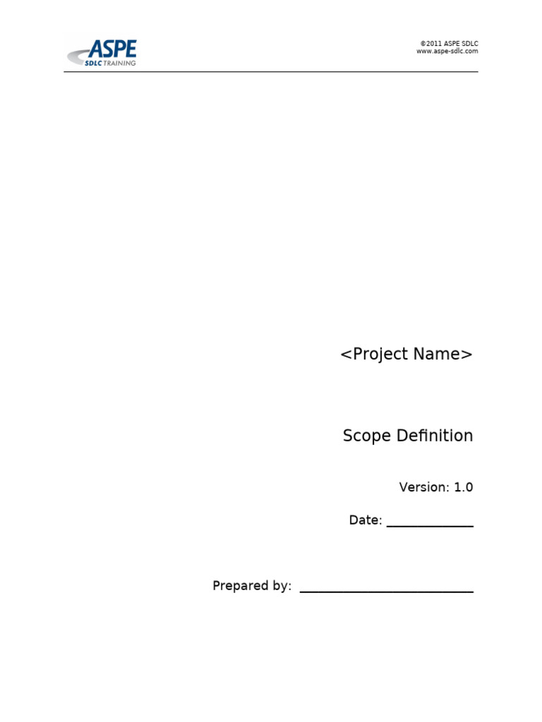 Scope-Definition-Template | PDF | Use Case | Scope (Computer Science)