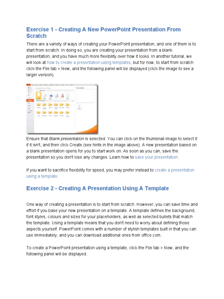 Microsoft Power Point Exercises | PDF