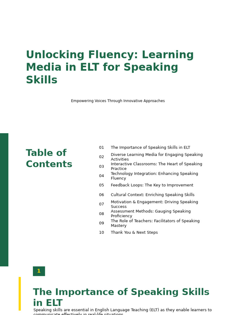 Unlocking Fluency Learning Mediain ELTfor Speaking Skills 4 e 9 Ed 00 B ...