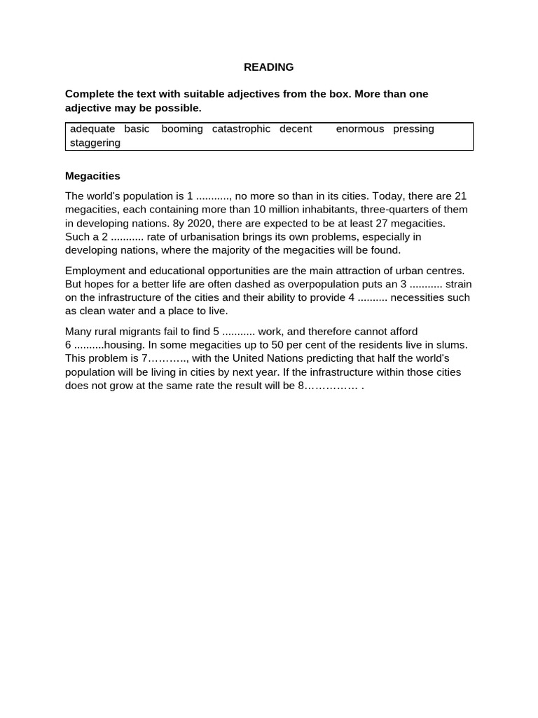 Unit 2 Reading & Listening | PDF