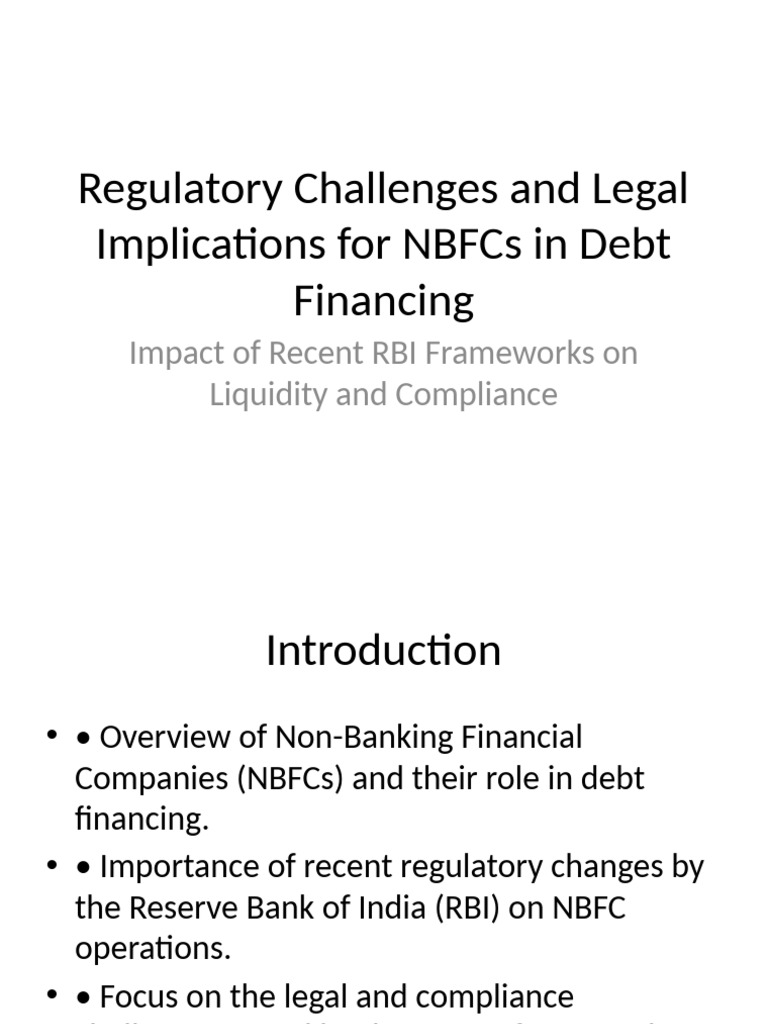 NBFC Regulatory Challenges Presentation | PDF | Finance & Money Management