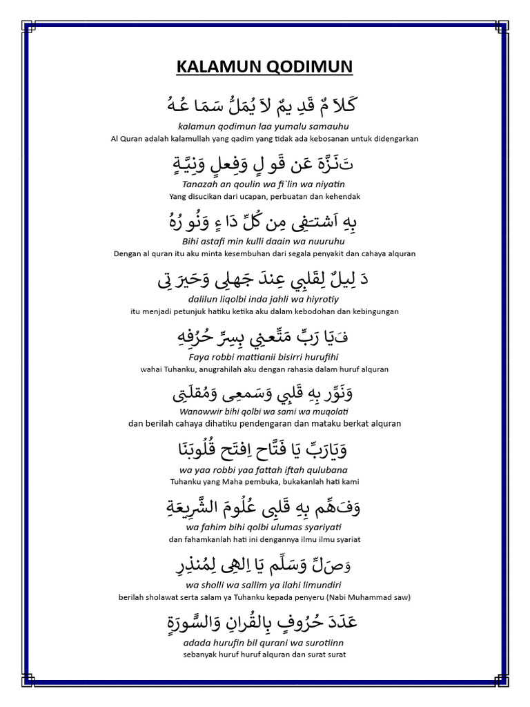 Kalamun Qodimun | PDF | Agama & Spiritualitas