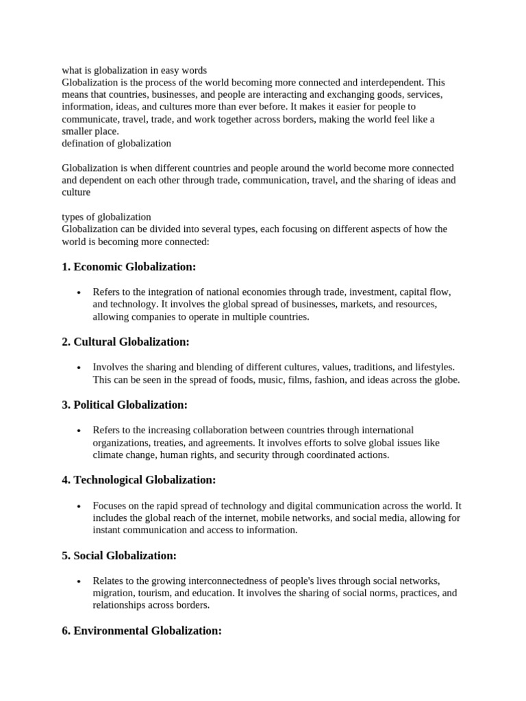 What Is Globalization in Easy Words | PDF | Globalization | Developing ...