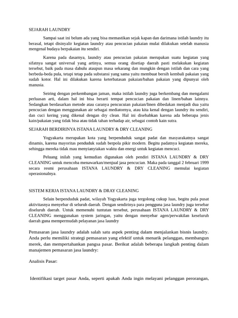 SEJARAH LAUNDRY | PDF
