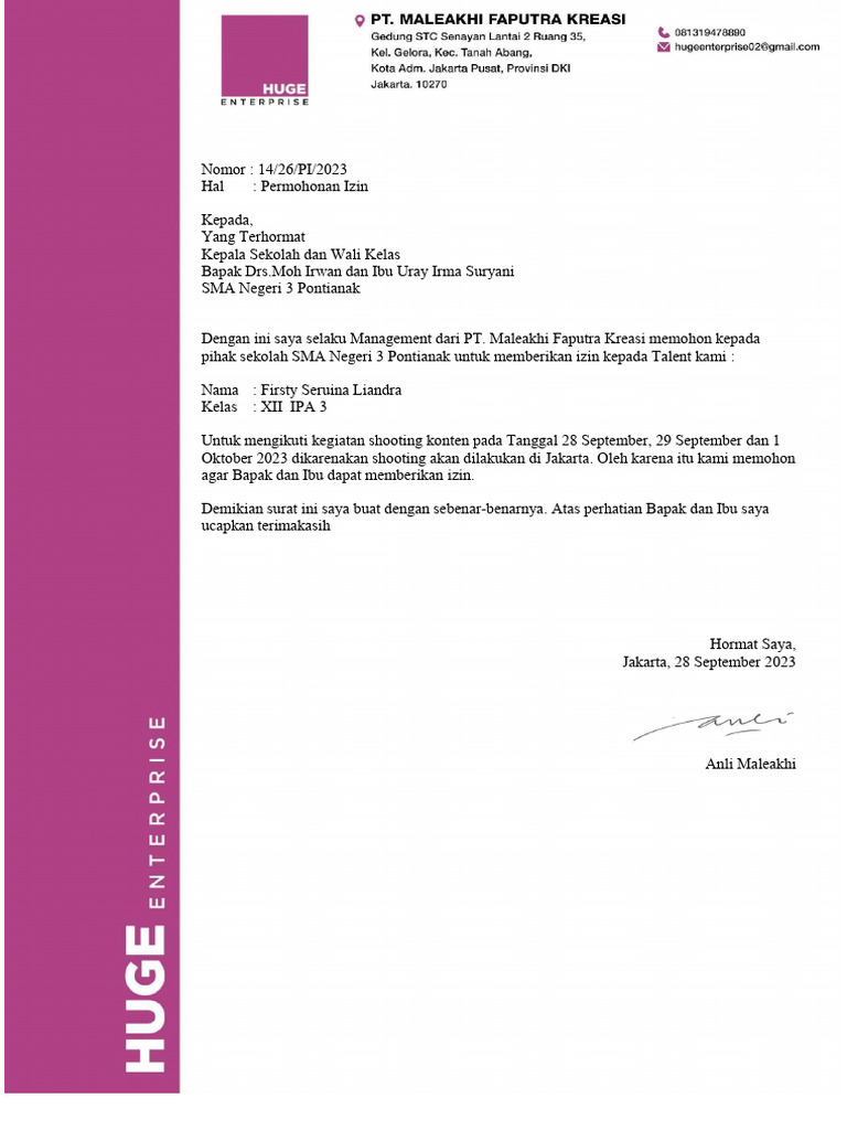 Surat Izin Piti | PDF