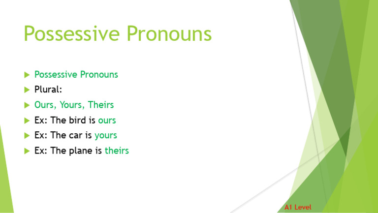 Possessive Pronouns Explanation 3 | PDF