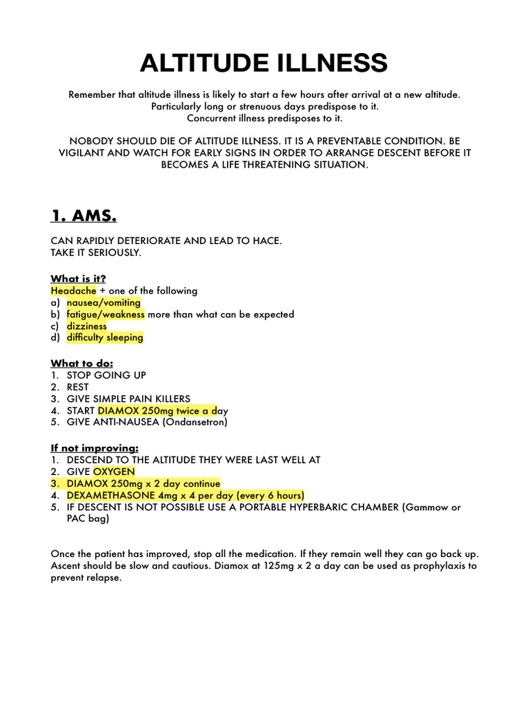 Altitude Illness: What Is It? | PDF | Diseases And Disorders | Medicine