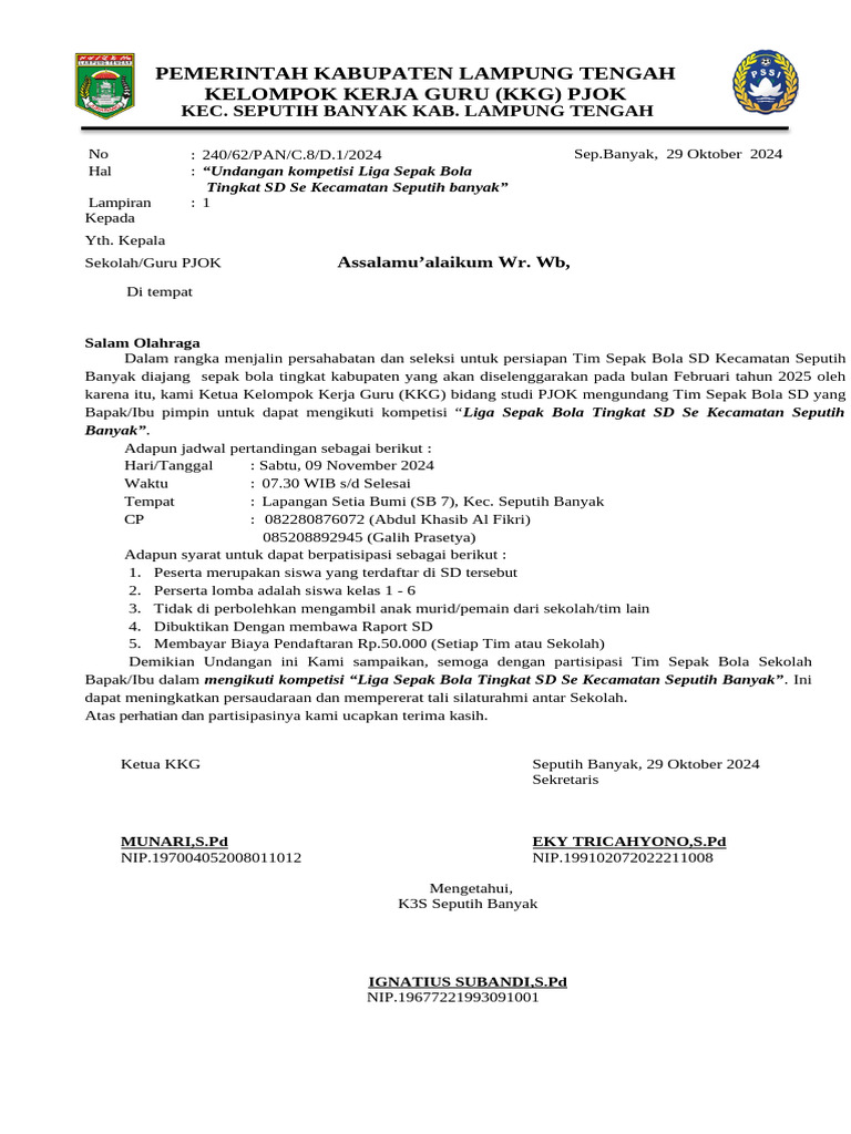 Surat Undangan | PDF | Olahraga & Rekreasi