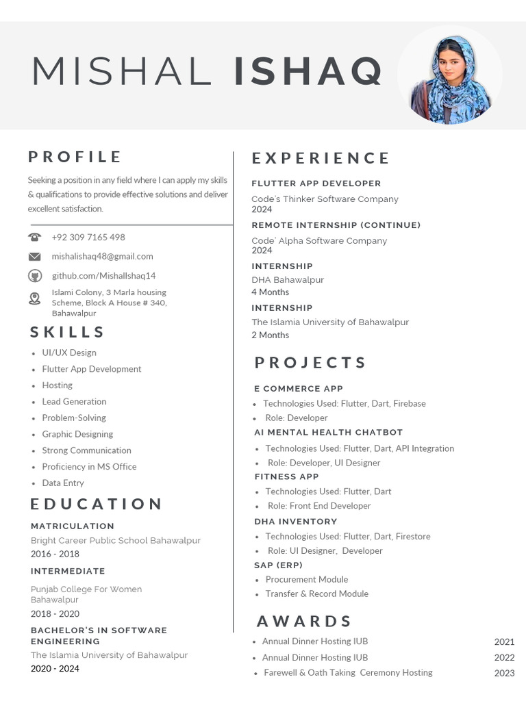 Mishal Ishaq CV | PDF | Software Development | Information Technology
