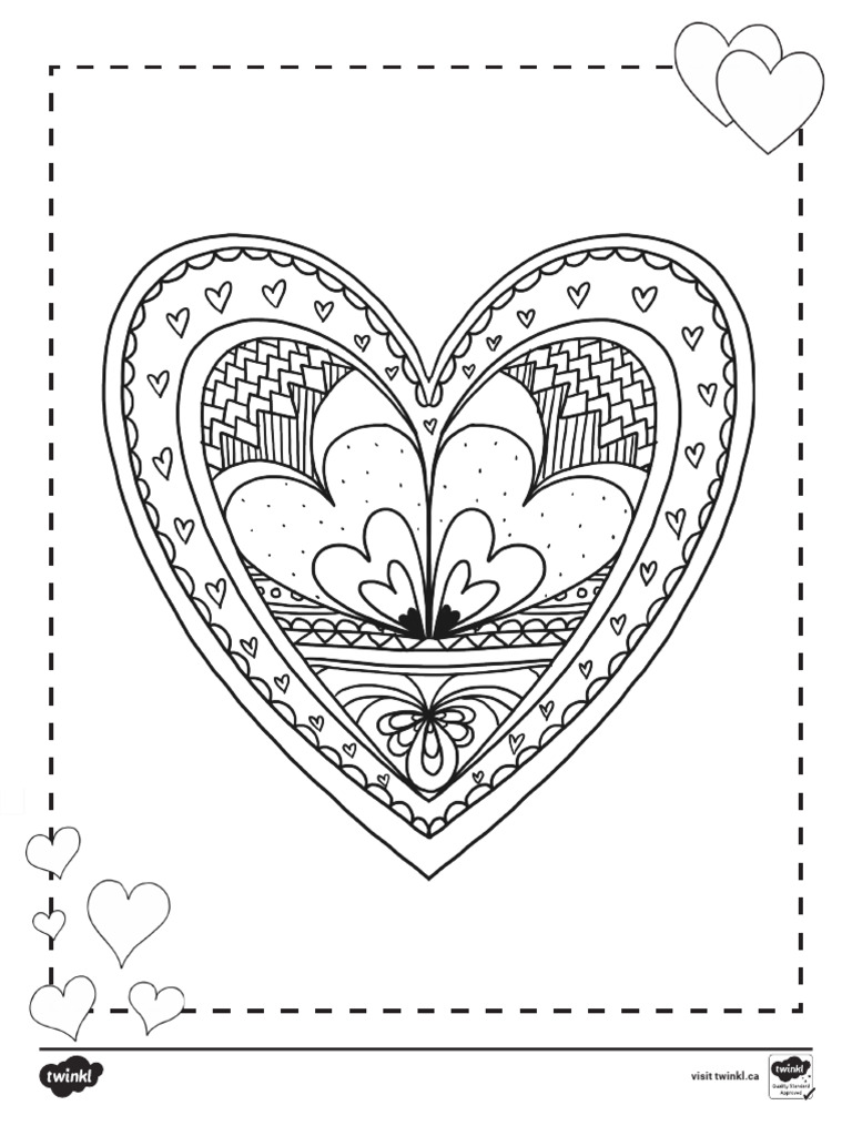 Valentines Day Mindfulness Colouring Pages | PDF