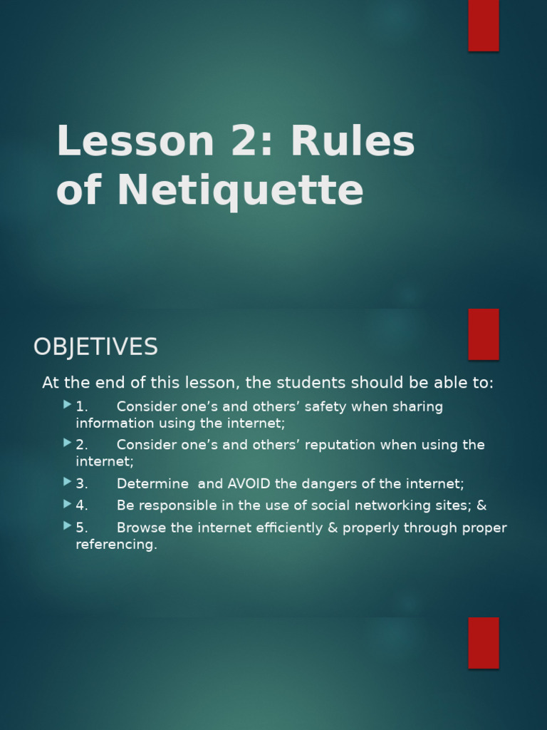 Lesson 2 - Netiquette | PDF | Malware | Computer Virus
