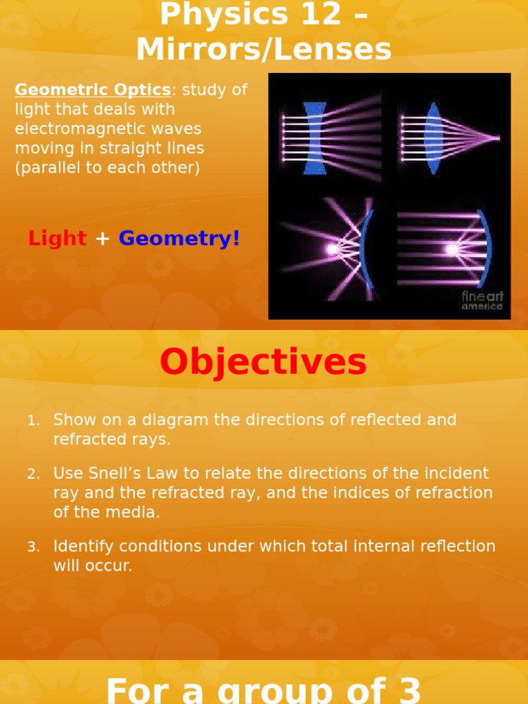 Geometric Optics - Mirrors | PDF | Refraction | Optics
