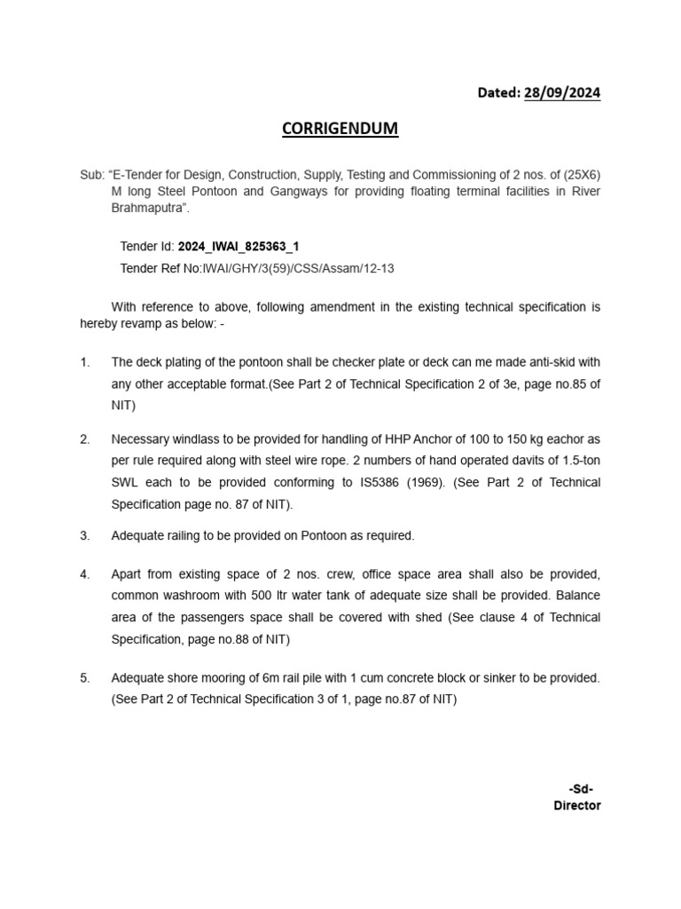 Corrigendum Steel Pontoon | PDF