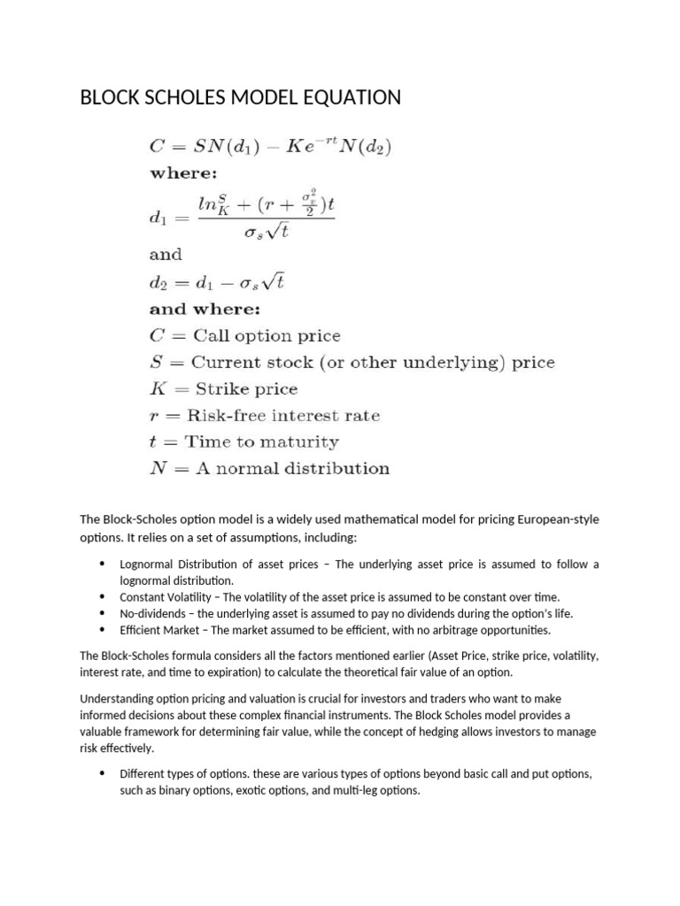 Block Scholes Model Equation 1 | PDF | Law