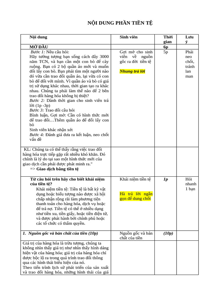Tiền tệ - CPPNC KTCT | PDF
