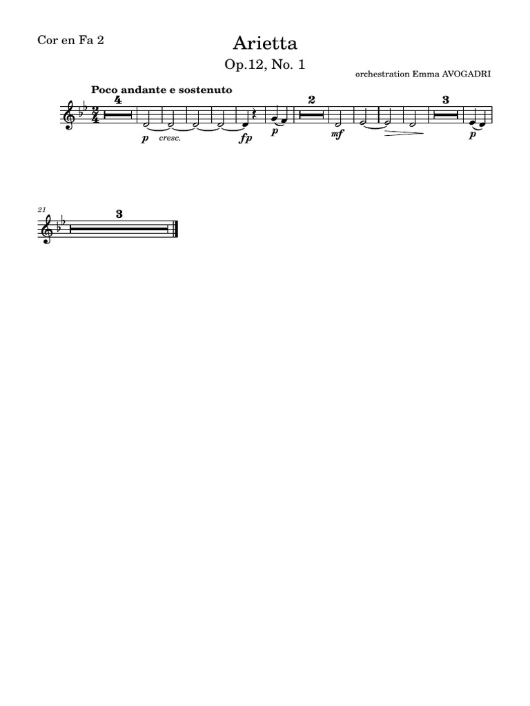 Arietta-Cor en Fa 2 | PDF
