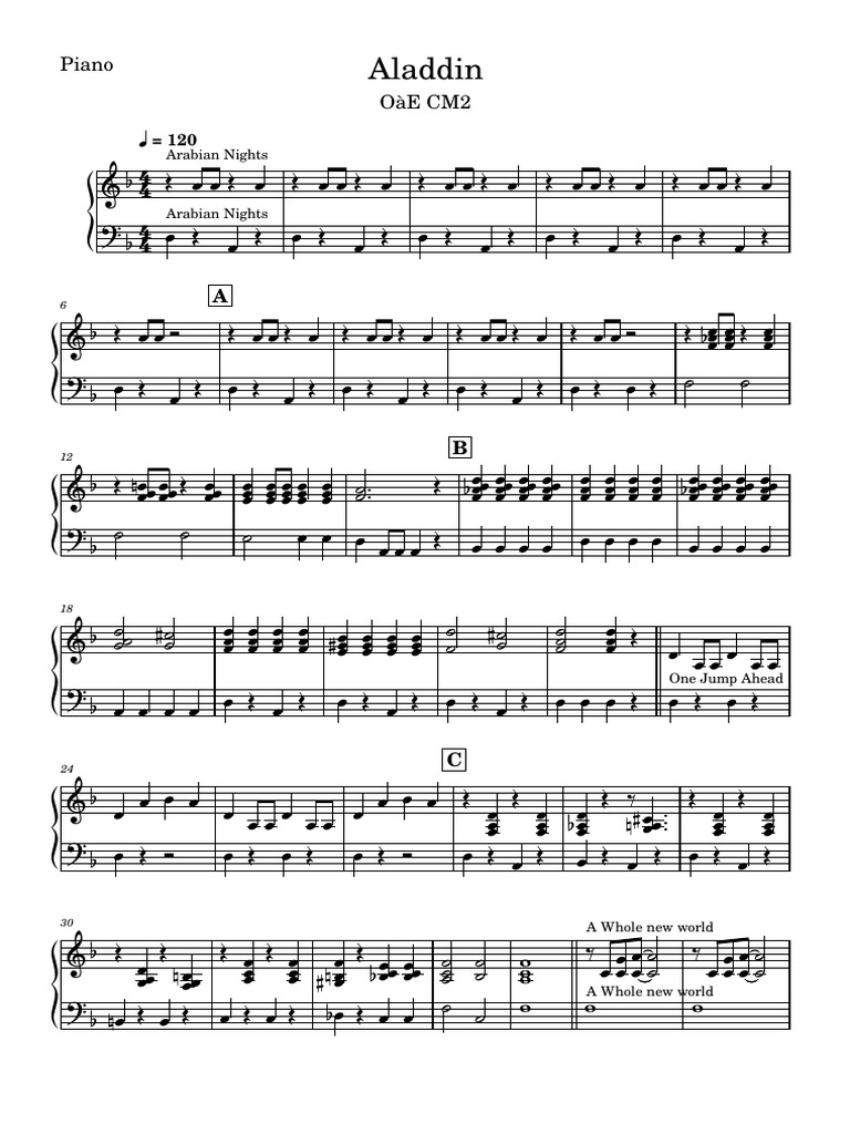 Aladdin-Piano | PDF