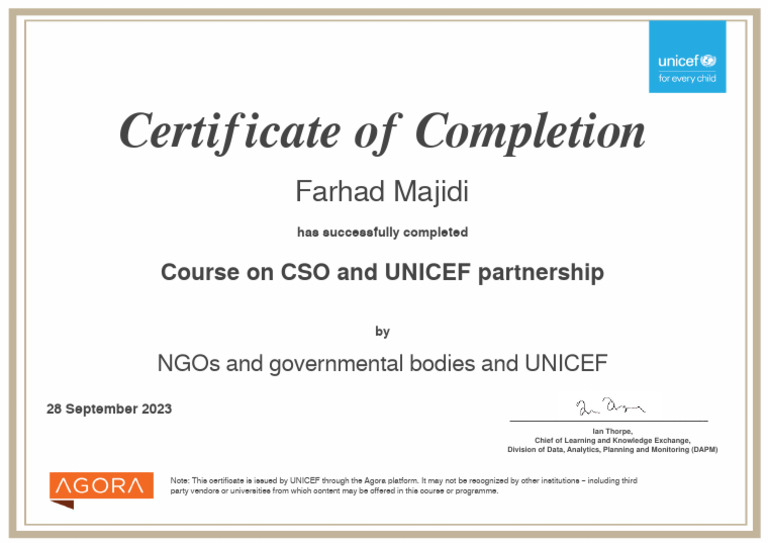 Certificate of CSOs | PDF
