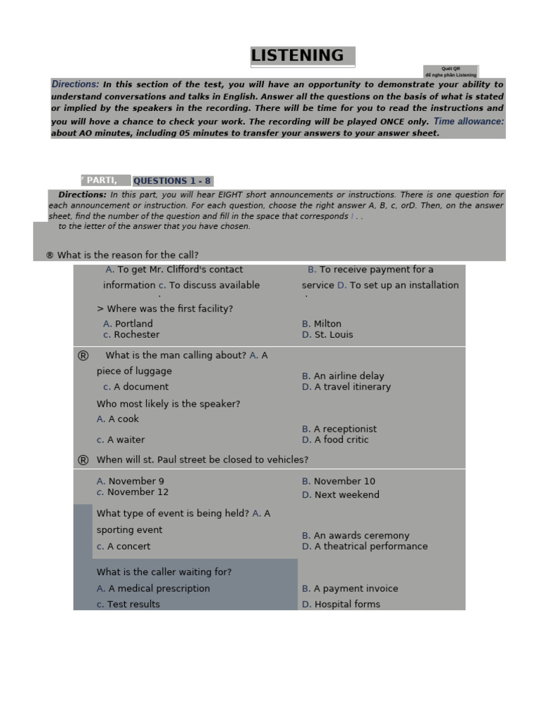 Vstep Test 4 Skills - Test 01 (Phần 01) | PDF | Thermoregulation | Skin