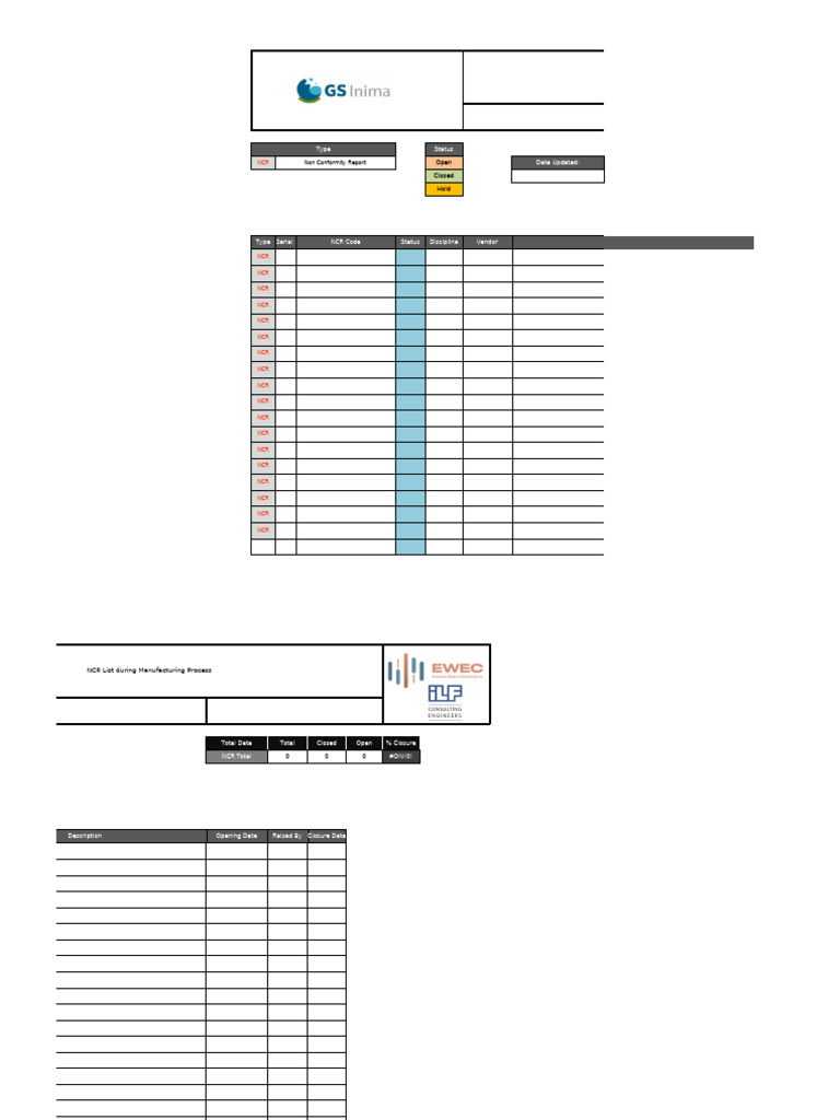 SH-GSI-PR-IN-0000-00001 - ANX - 4 - NCR Log | PDF