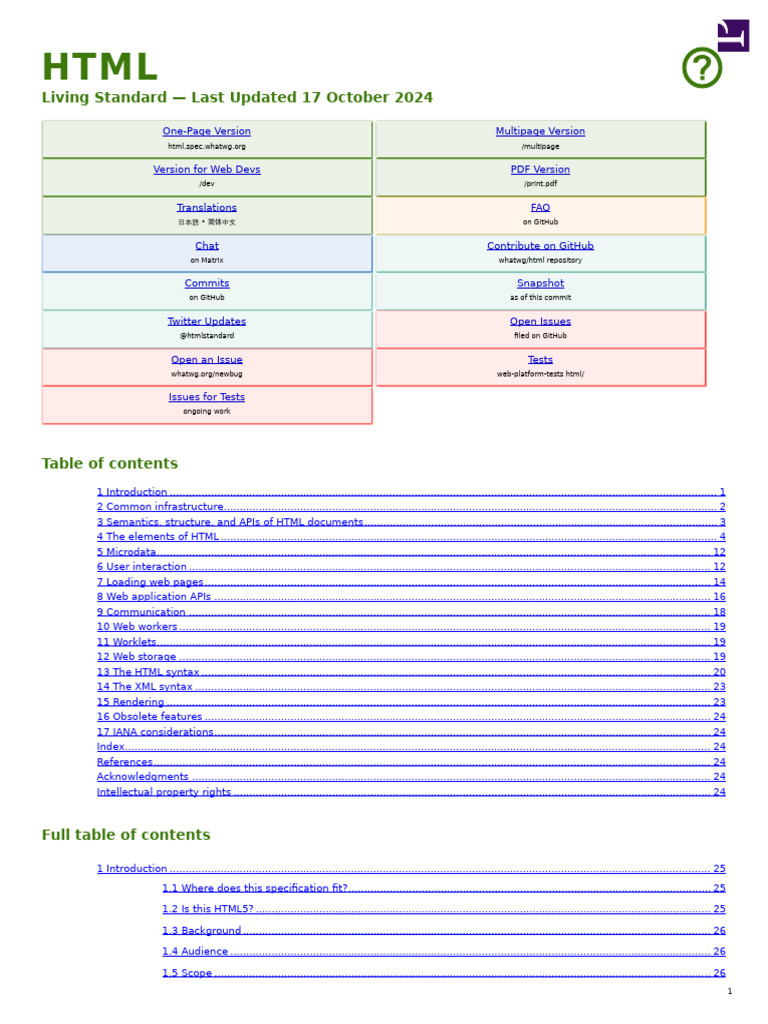 HTML Standard | PDF | Html | Metadata