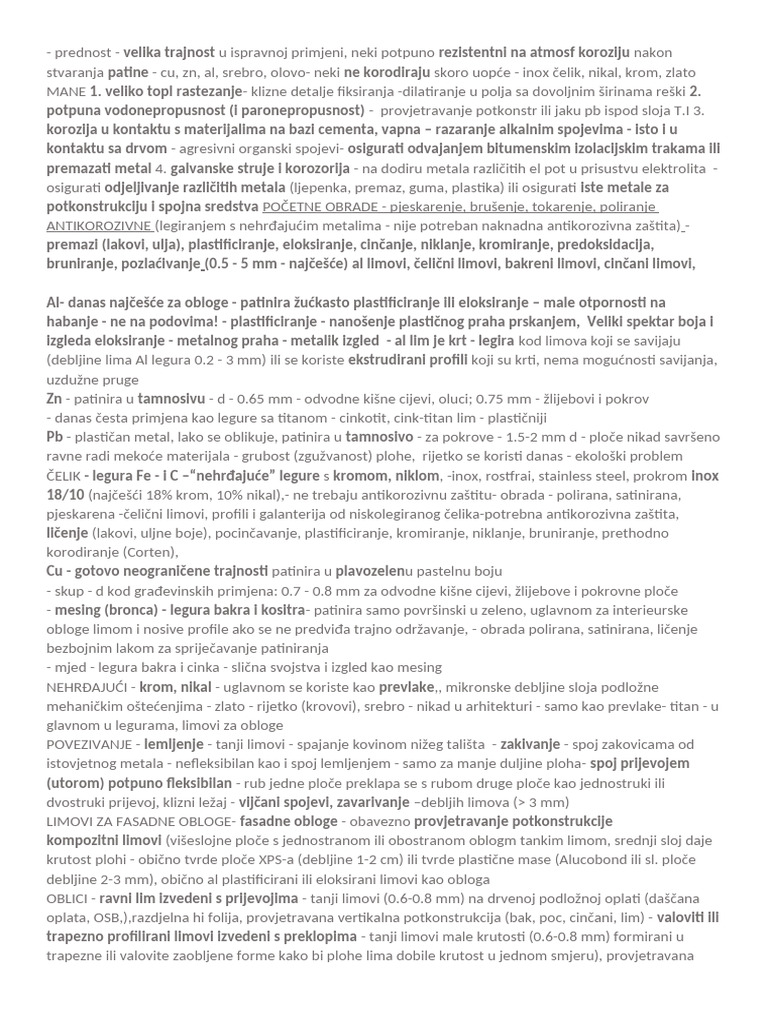 Metali Za Metalne Obloge2 | PDF