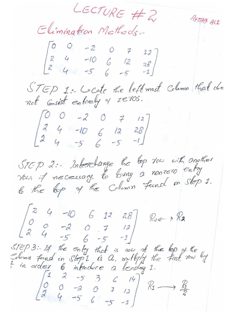 Linear Algebra Lecture 2 | PDF