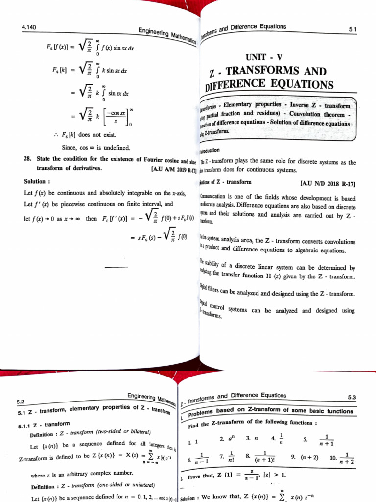 Unit 5 Part 1-Merged | PDF | Convolution | Mathematical Analysis