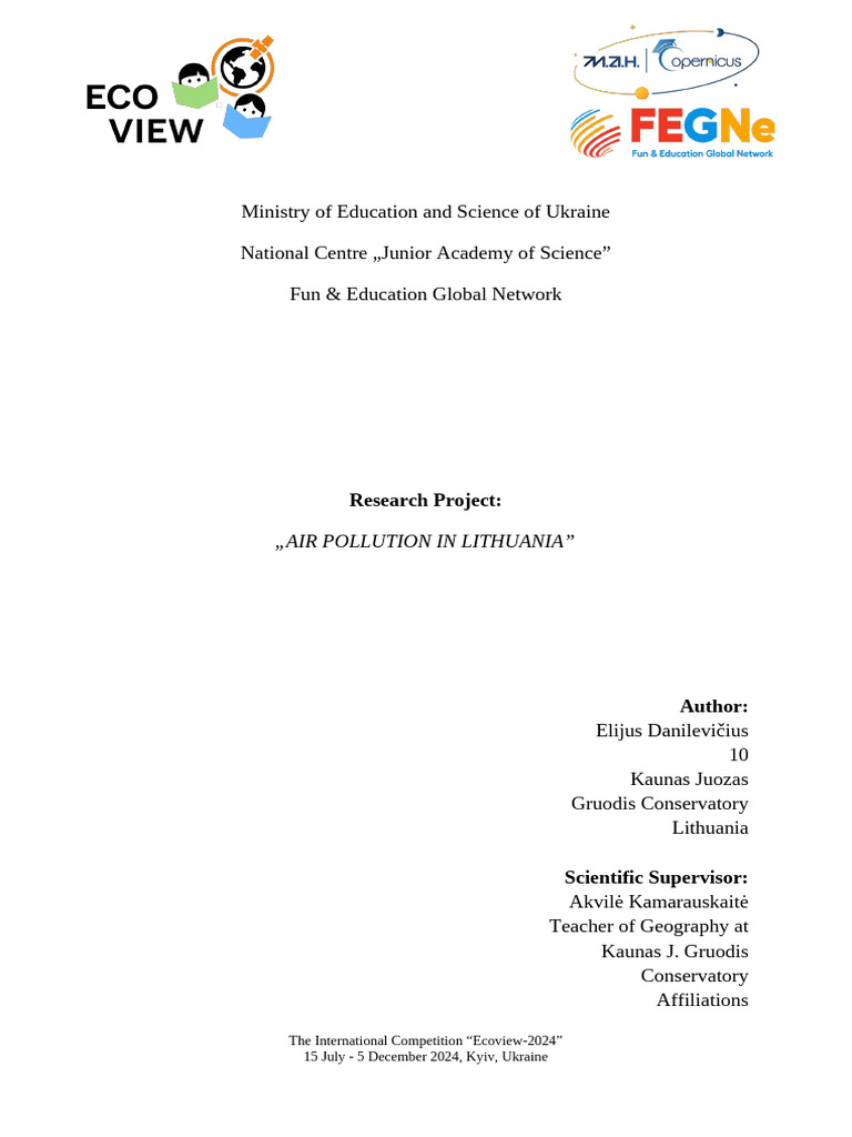 Air Pollution in Lithuania | PDF | Air Pollution | Pollution