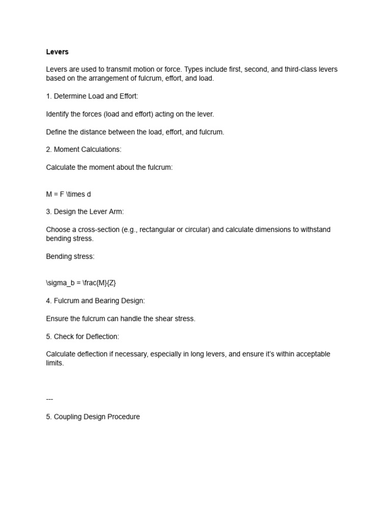 Levers | PDF