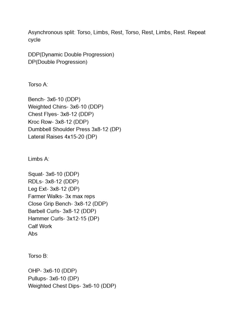 Torso Limbs Split | PDF | Teaching Methods & Materials