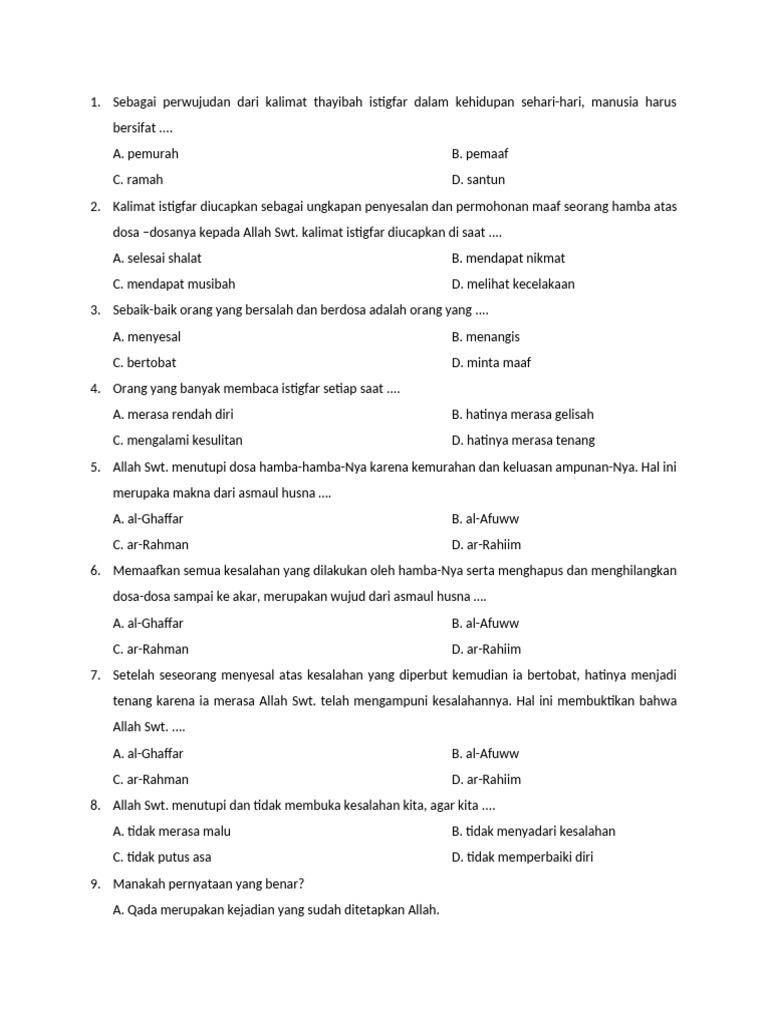 Contoh Soal Workshop | PDF