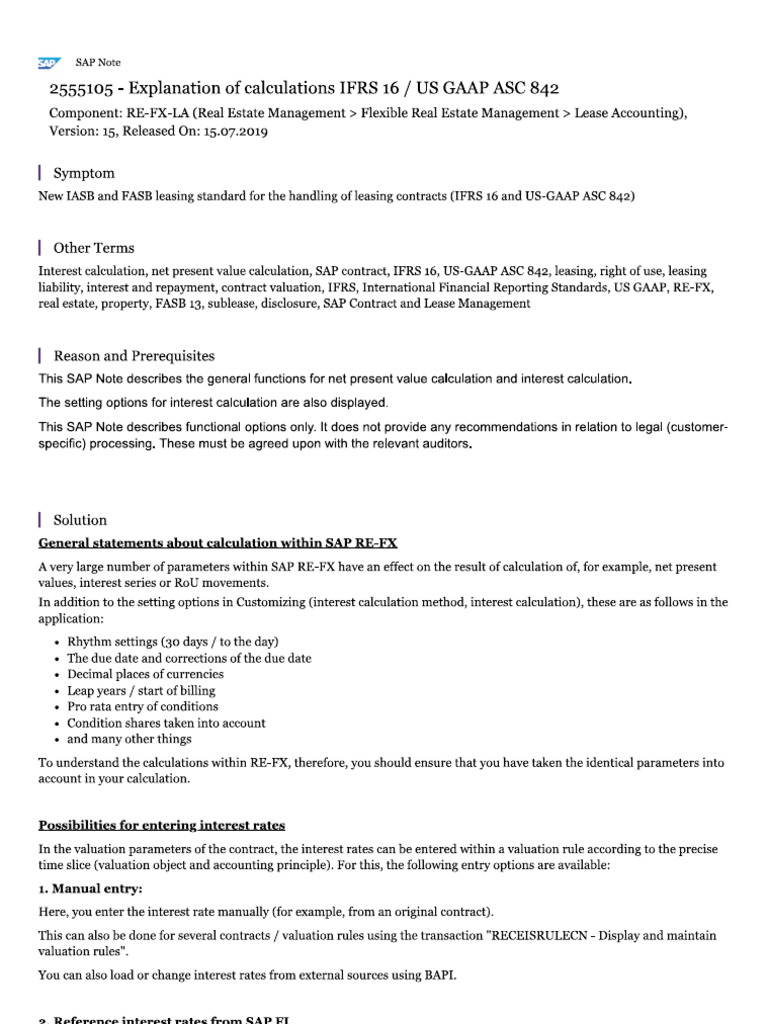 Explanation of Calculations IFRS 16-US GAAP ASC 842 | PDF