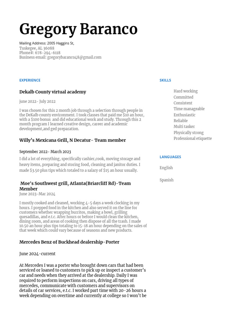 Gregory Baranco: Dekalb County Virtual Academy | PDF | Business