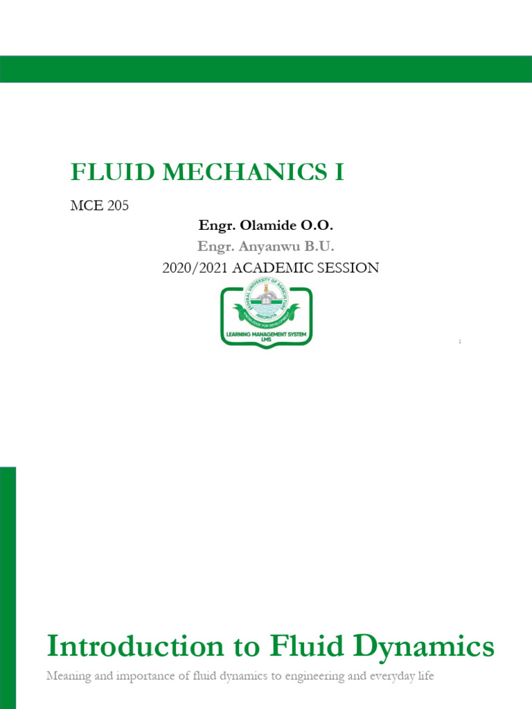 Fluid Mechanics Lecture Note | PDF | Fluid Mechanics | Viscosity