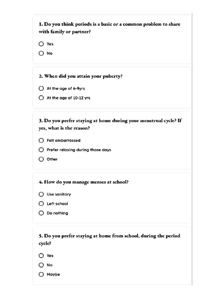 Sociology Questionnaire | PDF