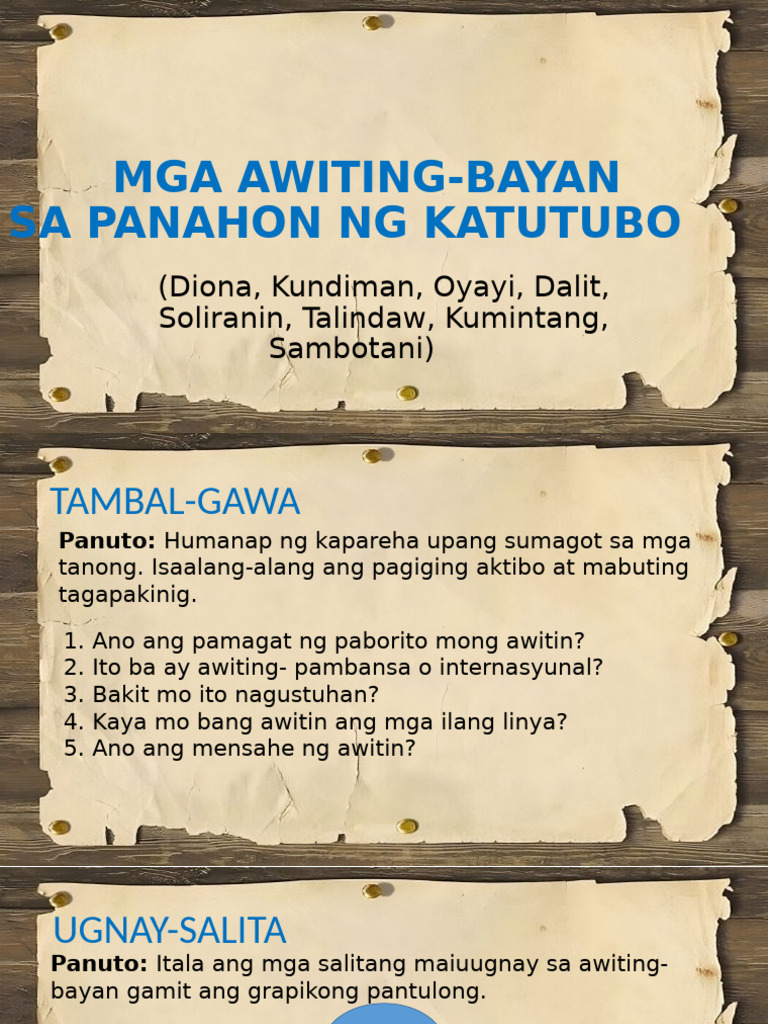 Mga Awiting Bayan | PDF
