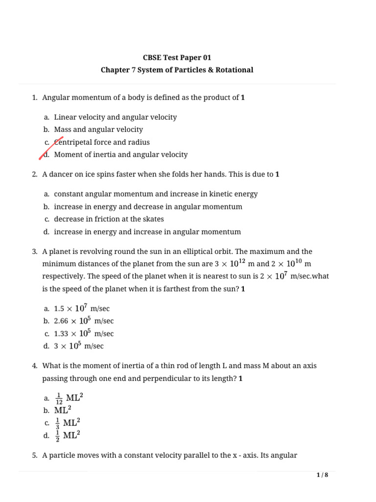 Phy 1 | PDF | Angular Momentum | Rotation Around A Fixed Axis