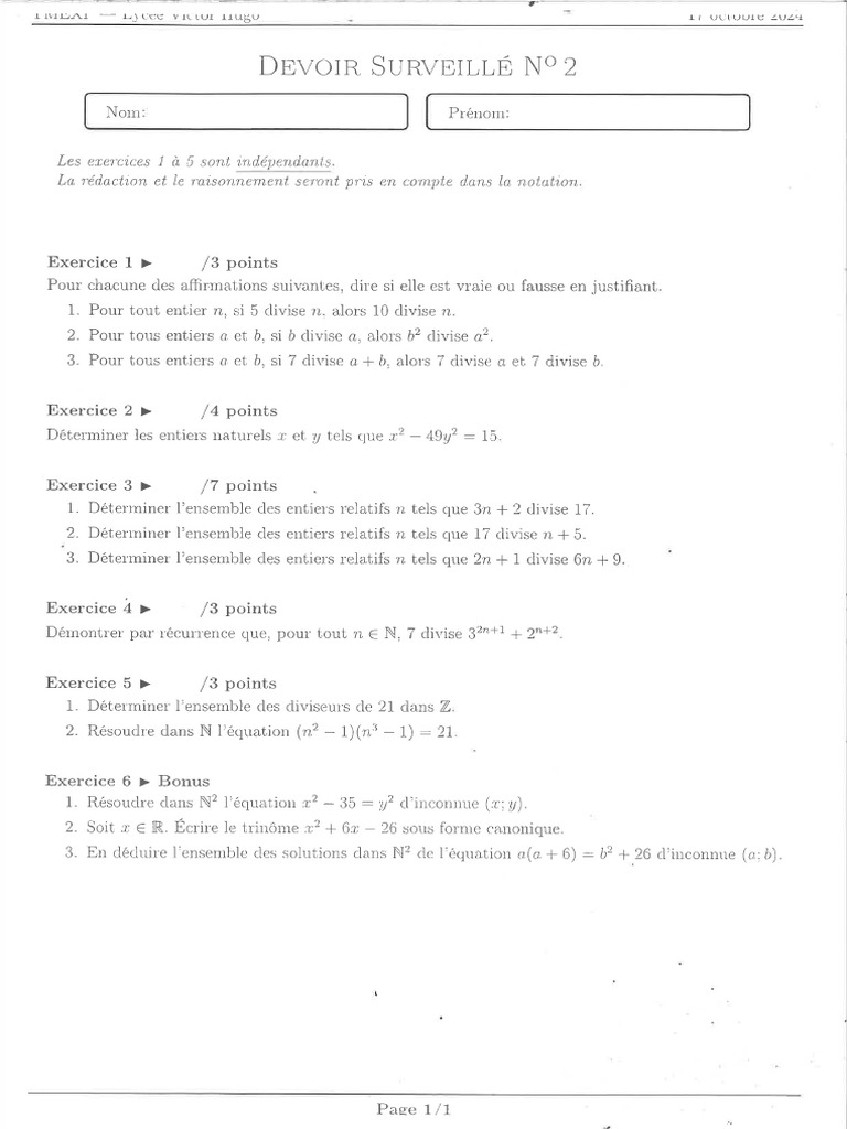 DS2 Sujet Et Corrigé | PDF