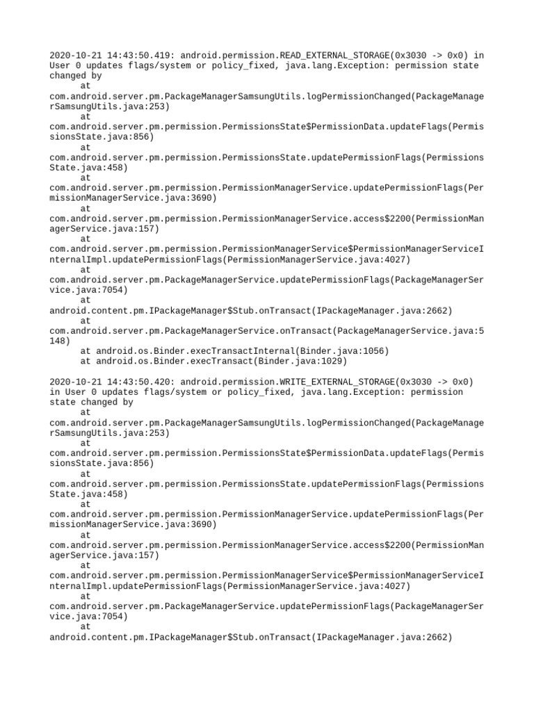perm_log | PDF | Android (Operating System) | Java (Programming Language)