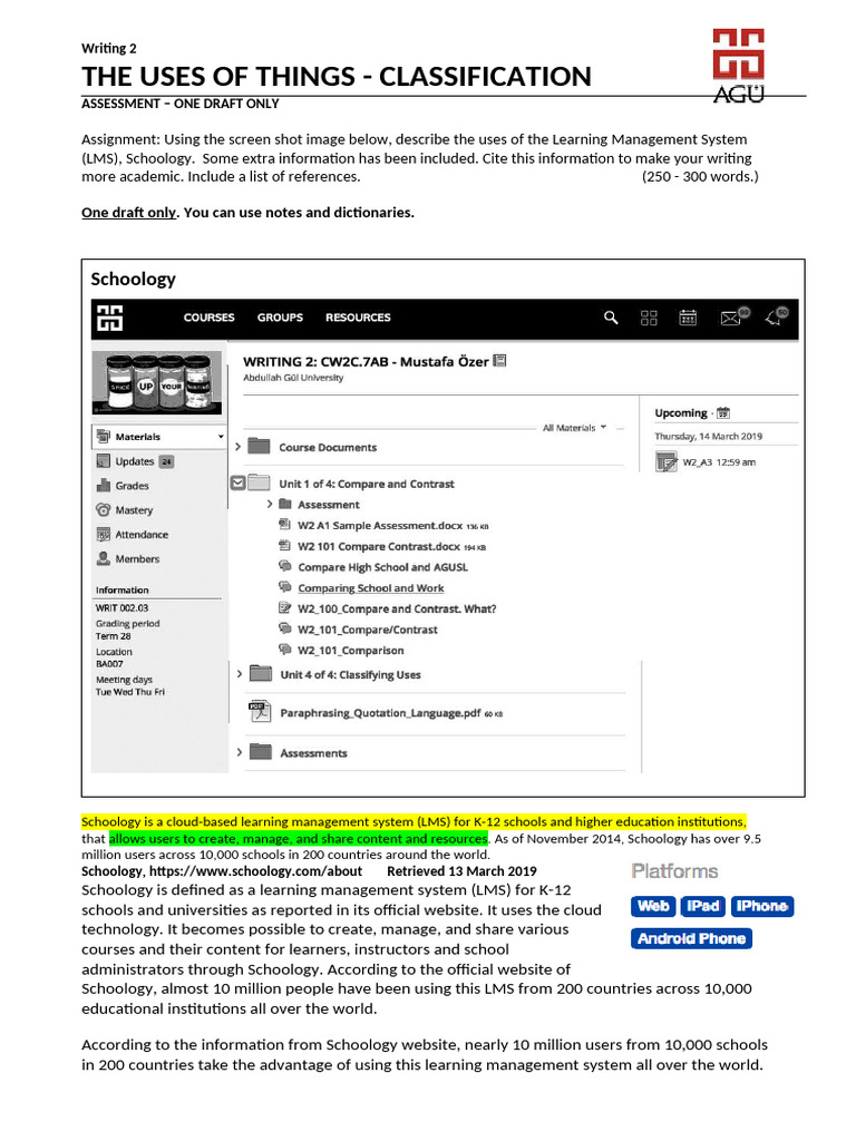 Schoology LMS Uses and Benefits | PDF | Computing | Learning