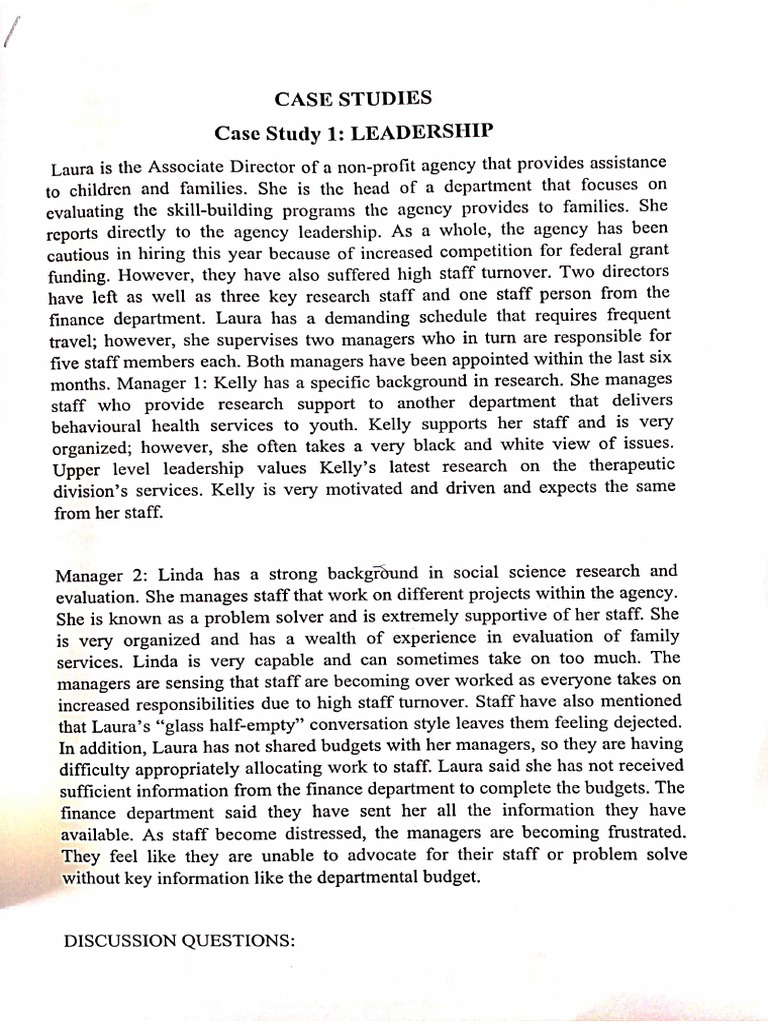 Case Study - Leadership | PDF