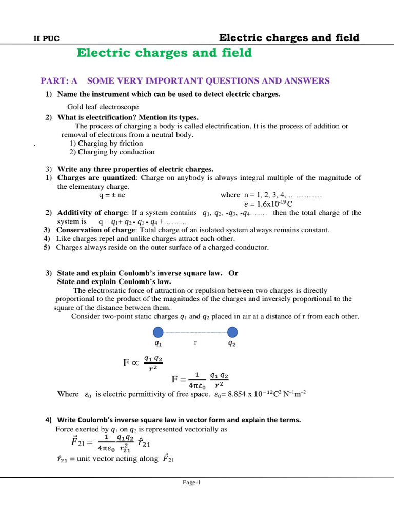 II PU Physics Frequently Asked PDF | PDF
