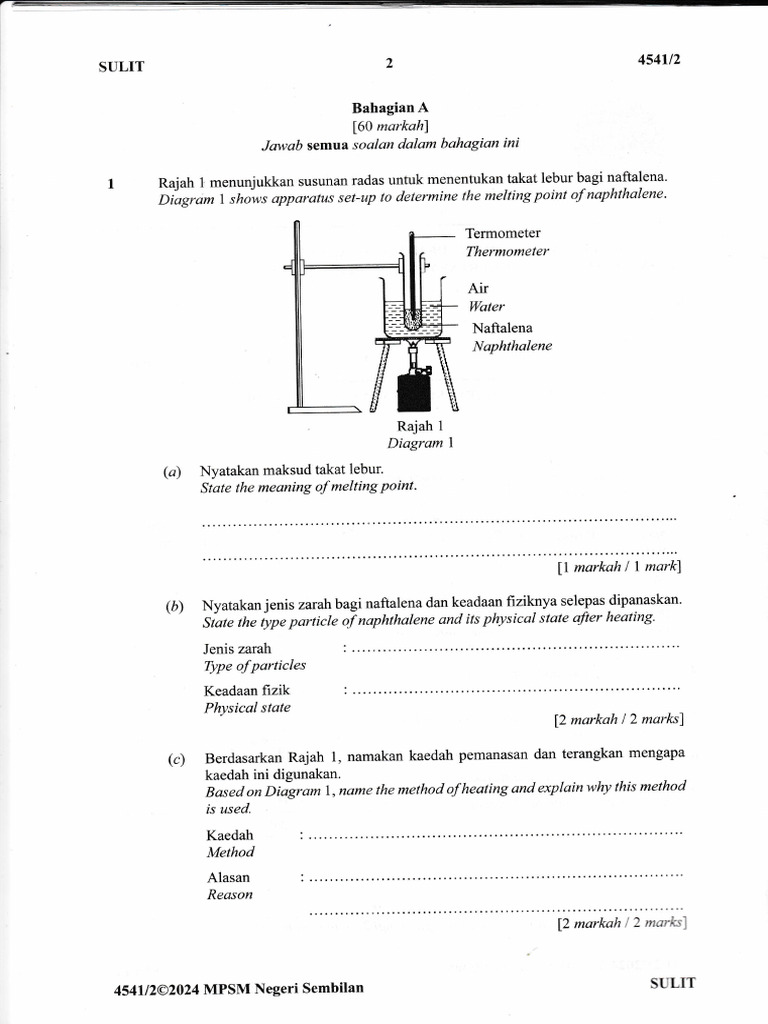 Trial NS Kimia 2024 Paper 2 | PDF