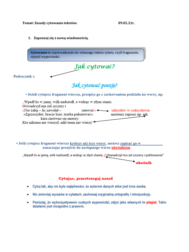 Jezyk Polski KL 7c 16.02.21r. | PDF