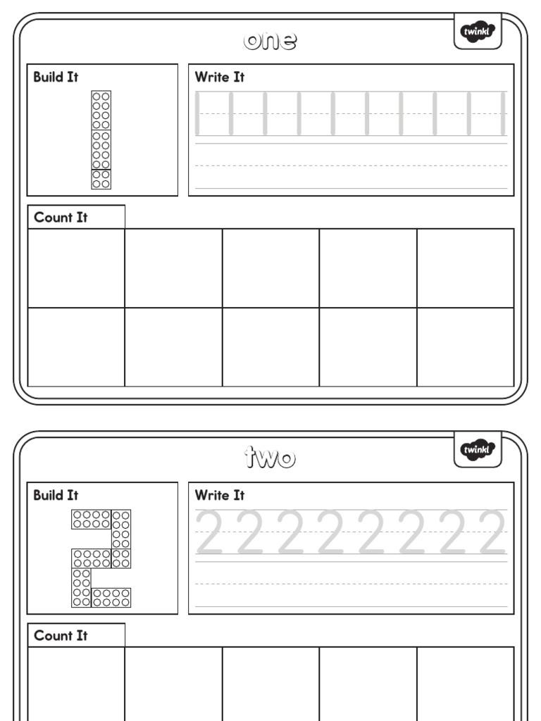 B - W Color Numbers 1-20 Building Blocks Activity | PDF | Home & Garden